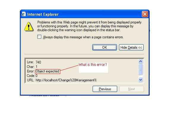 "Object Expected" - What does this mean? - Post.Byes